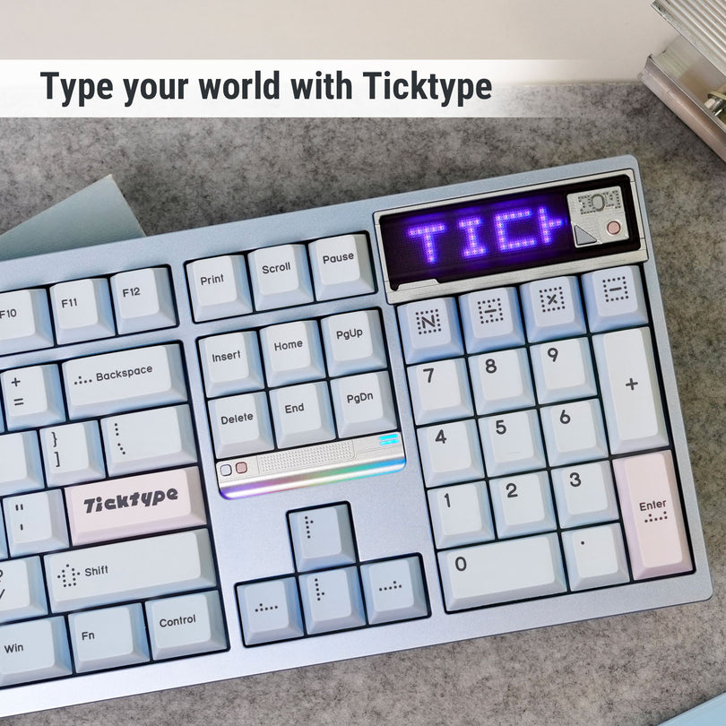 DP 104 Wireless Tri-mode Switch Mechanical Keyboard --Blue Sky & Rye L – Ticktype